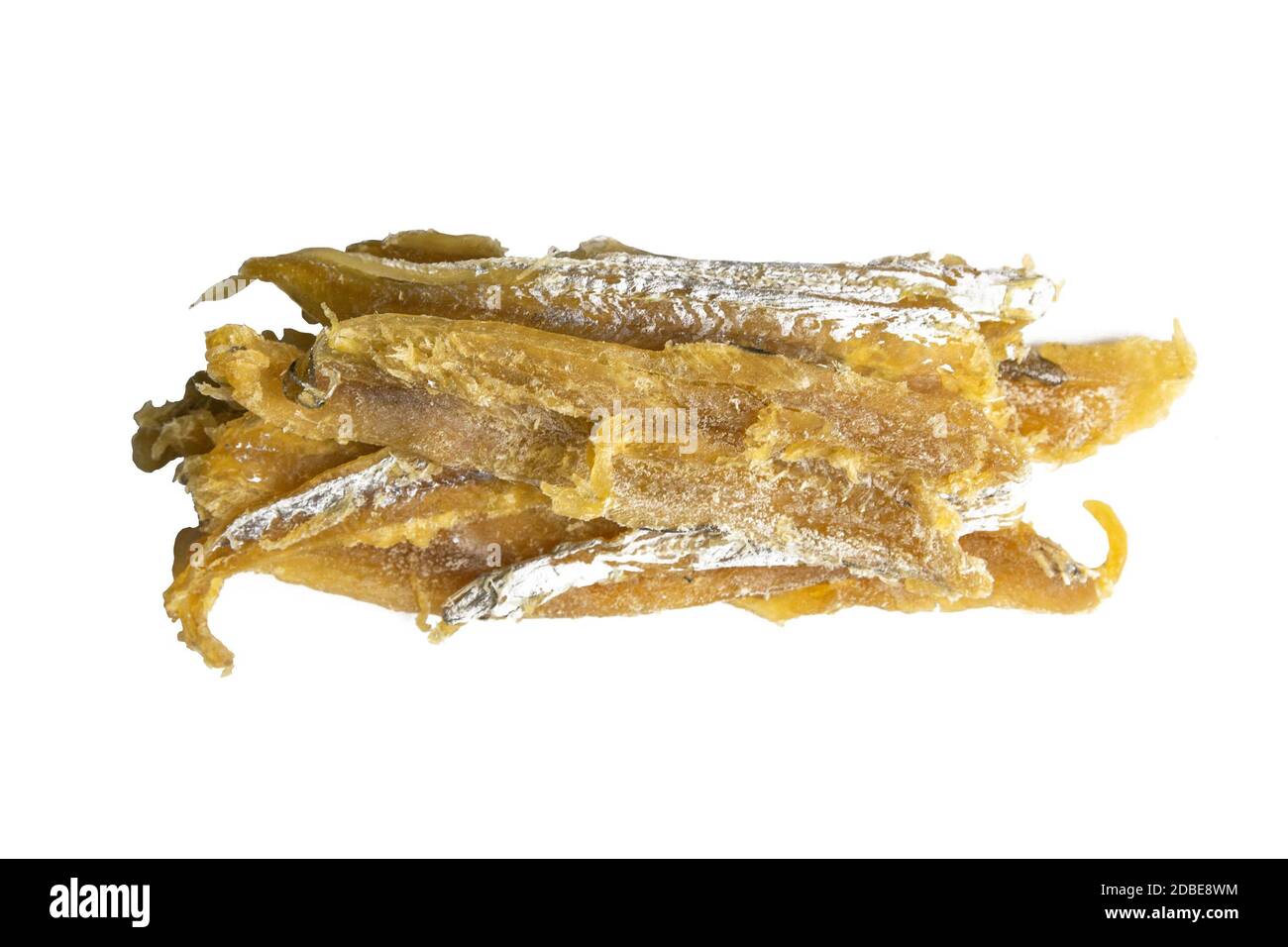 Dried tuna fillet isolated on white background. Snack on fish with beer ...