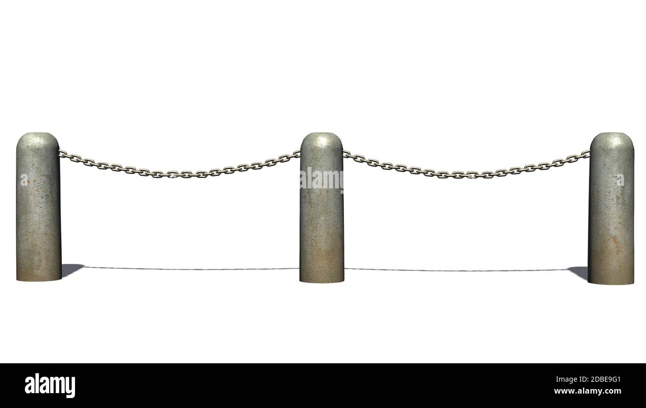 Chains blockade on white background Stock Photo - Alamy