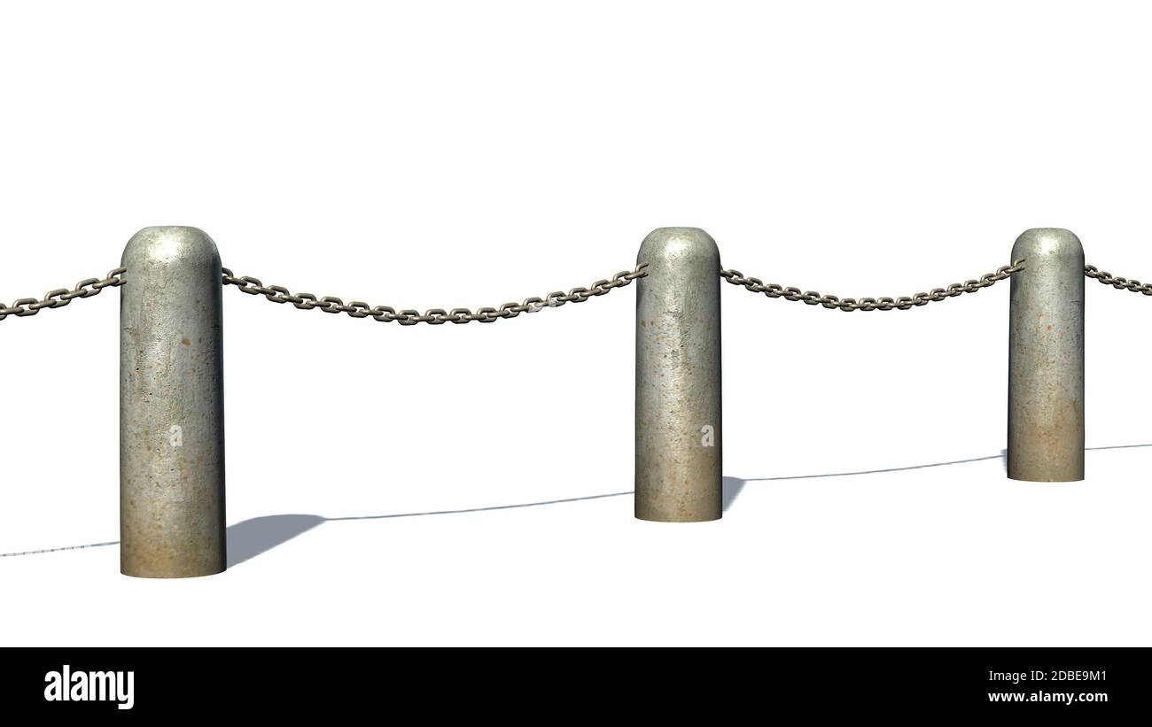 Chains blockade on white background Stock Photo - Alamy