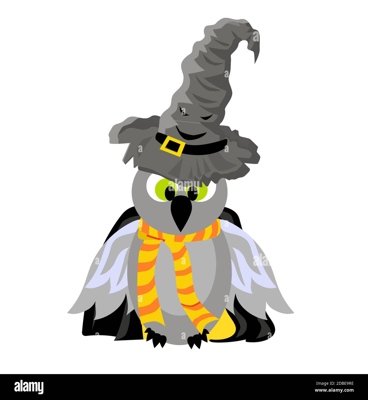 SCHOOL OF MAGIC. OWL In a mantle and a magic talking hat. Hogwarts ...