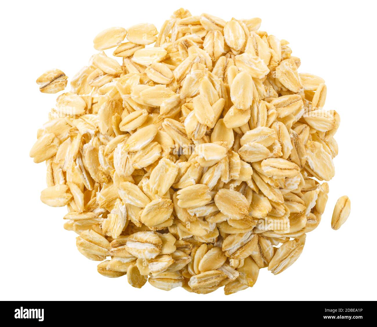 Pile of rolled oats, or oat flakes, isolated, top view Stock Photo - Alamy
