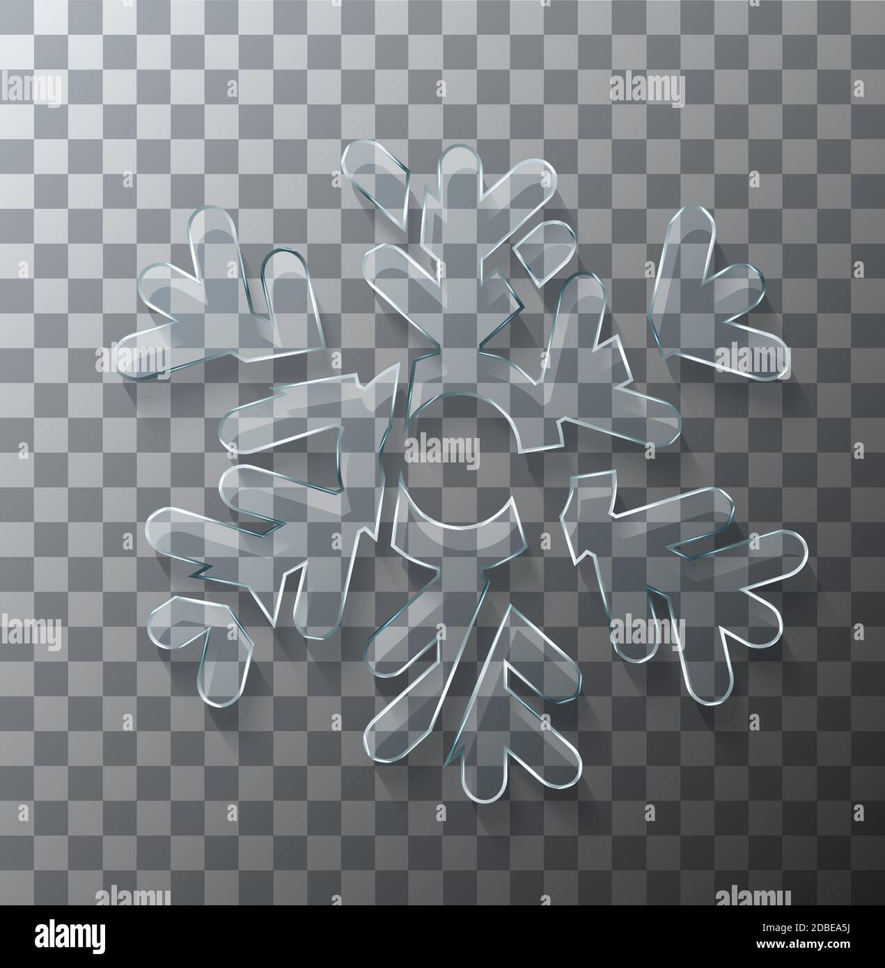 Vector modern concept broken snowflake glass on transparent background ...