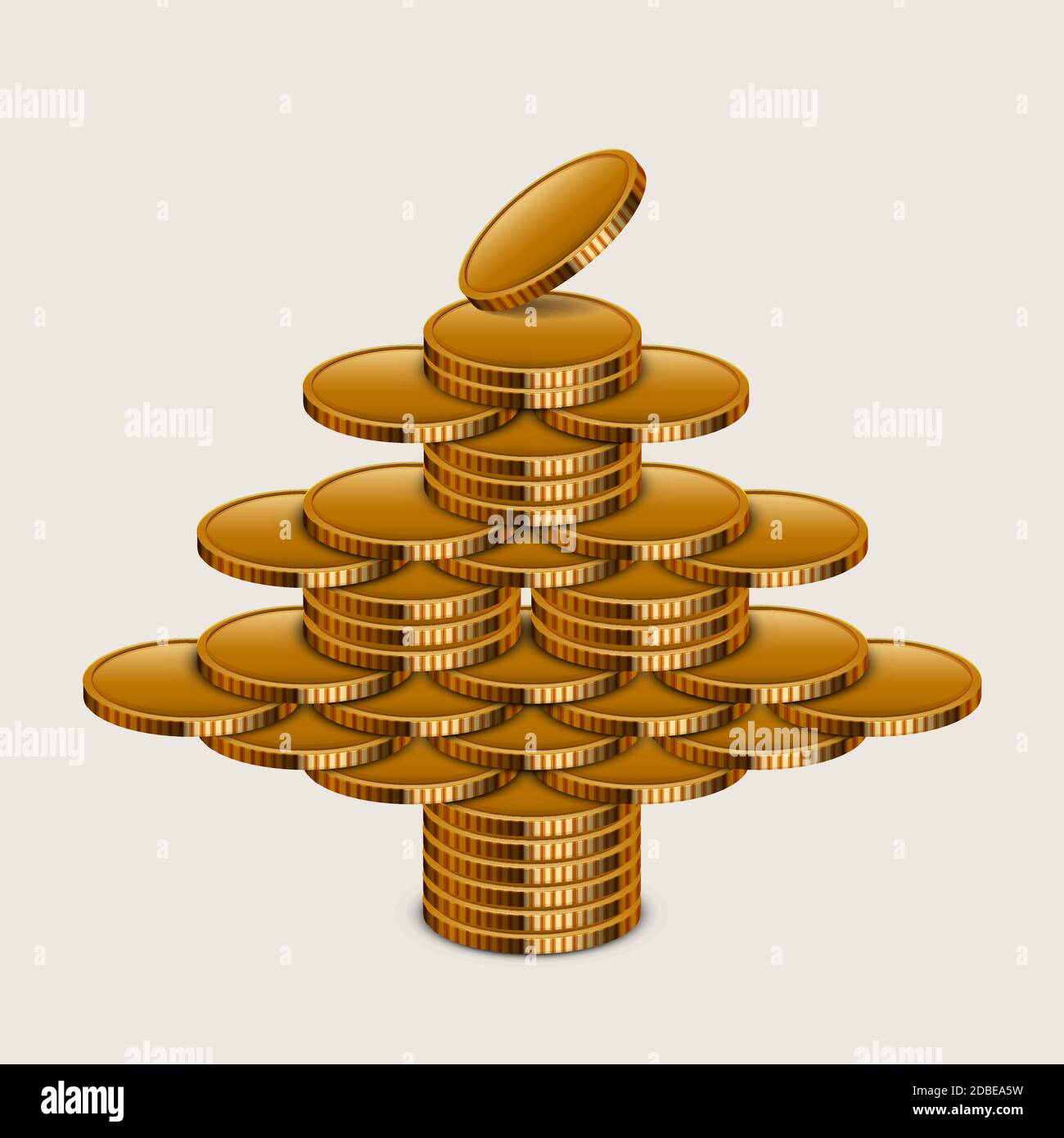 Vector modern concept gold money and Chrisnmas tree Stock Vector Image ...