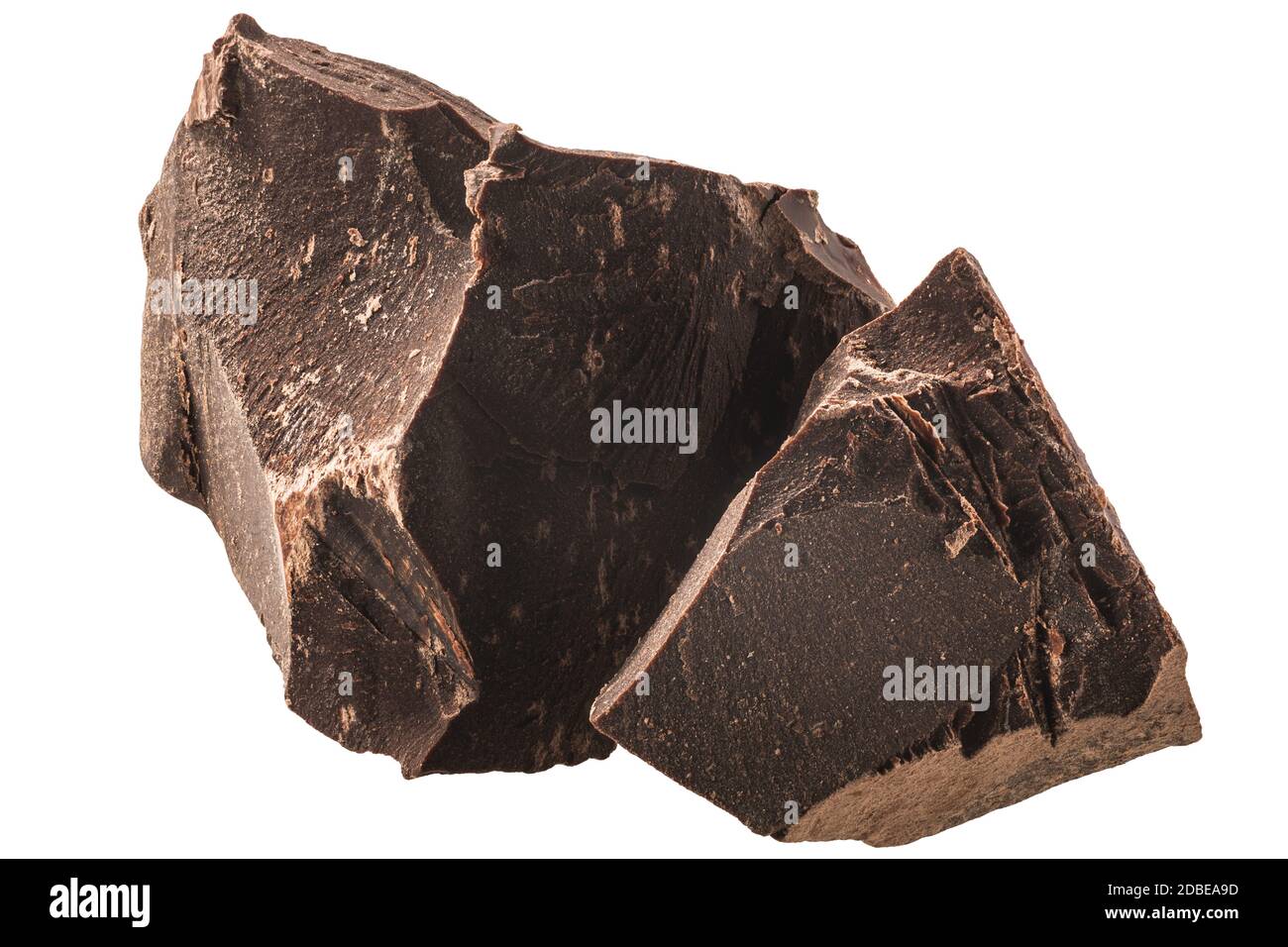 Chunk of roughly crushed chocolate or solid cocoa mass, isolated Stock ...