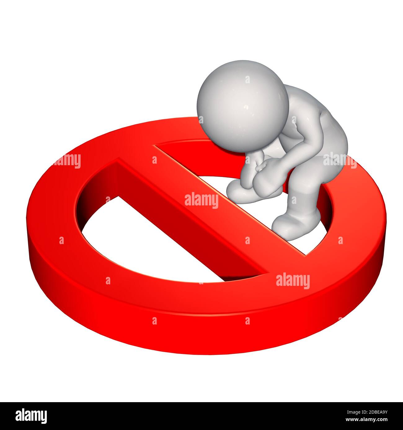 3D People with STOP sign on white background Stock Photo - Alamy