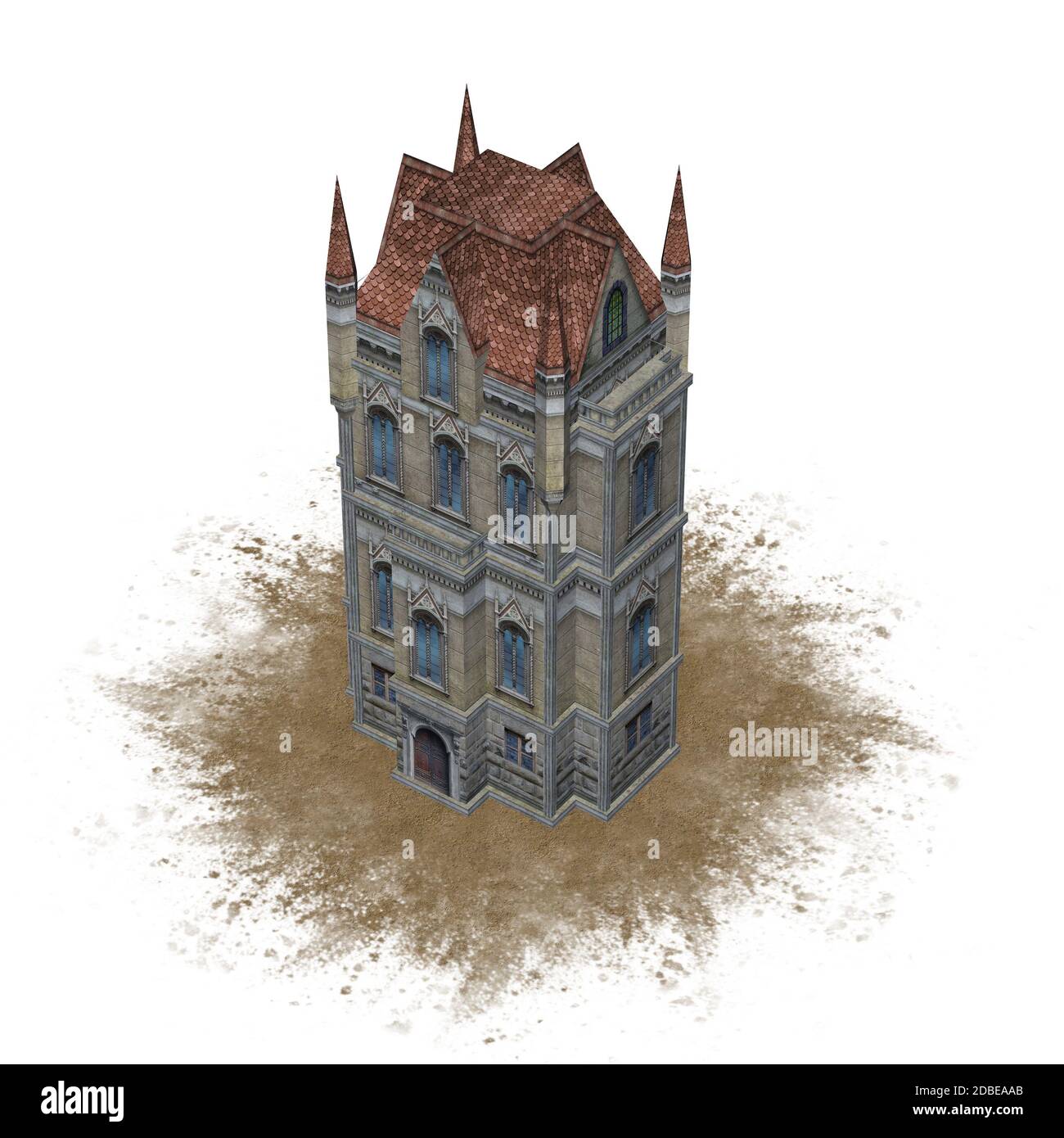 Top view of a medieval cathedral on a sand area Stock Photo - Alamy