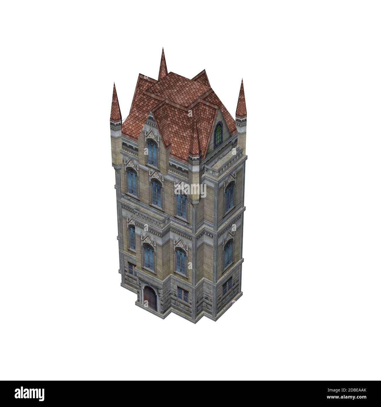 Medieval castle town drawing Cut Out Stock Images & Pictures - Alamy