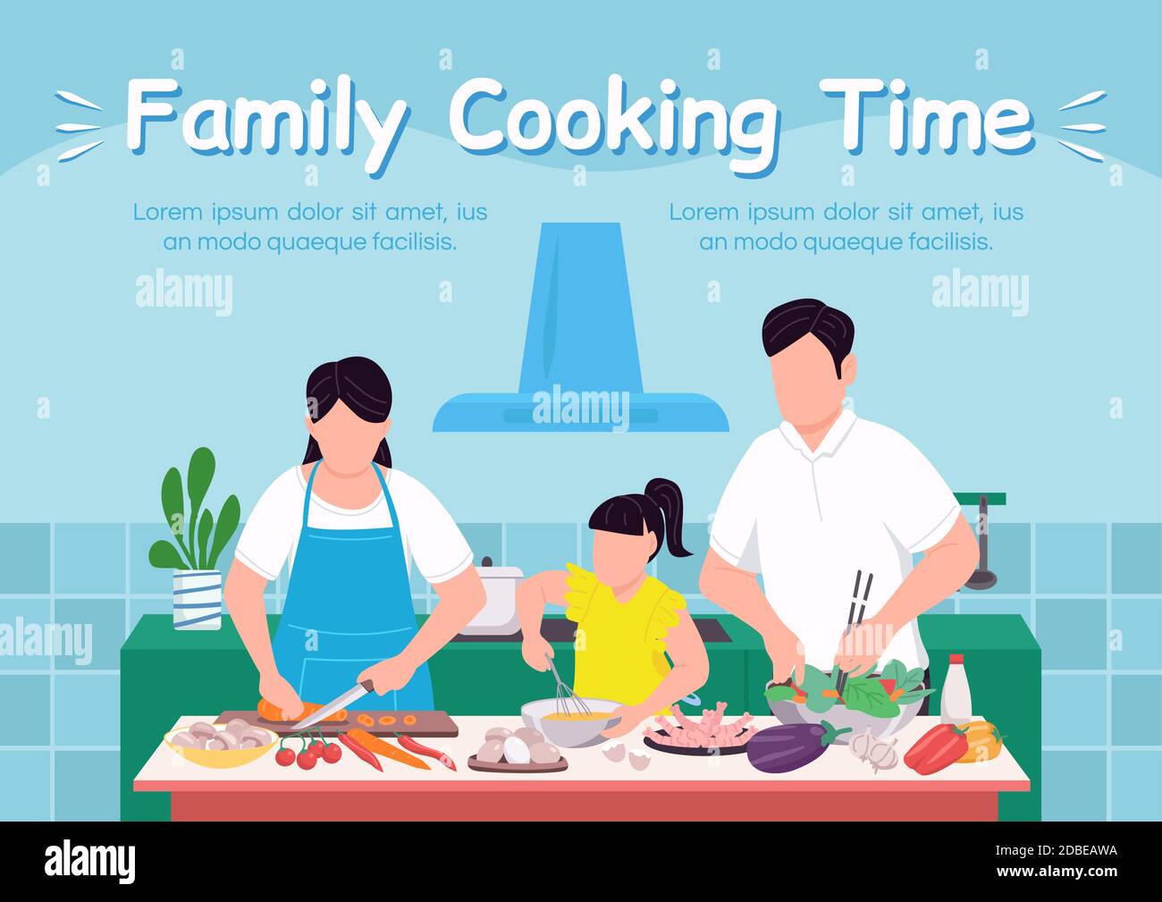 Cartoon family cooking hi-res stock photography and images - Alamy