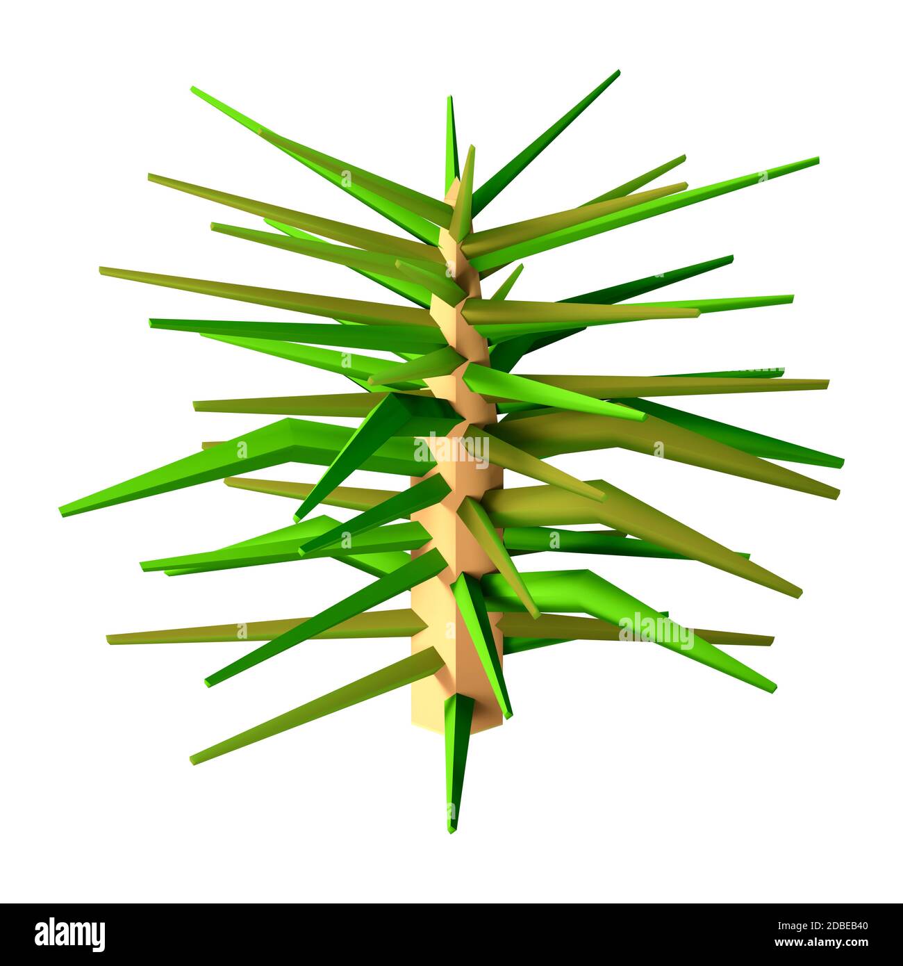 3D rendering of a green single moss isolated on white background Stock ...