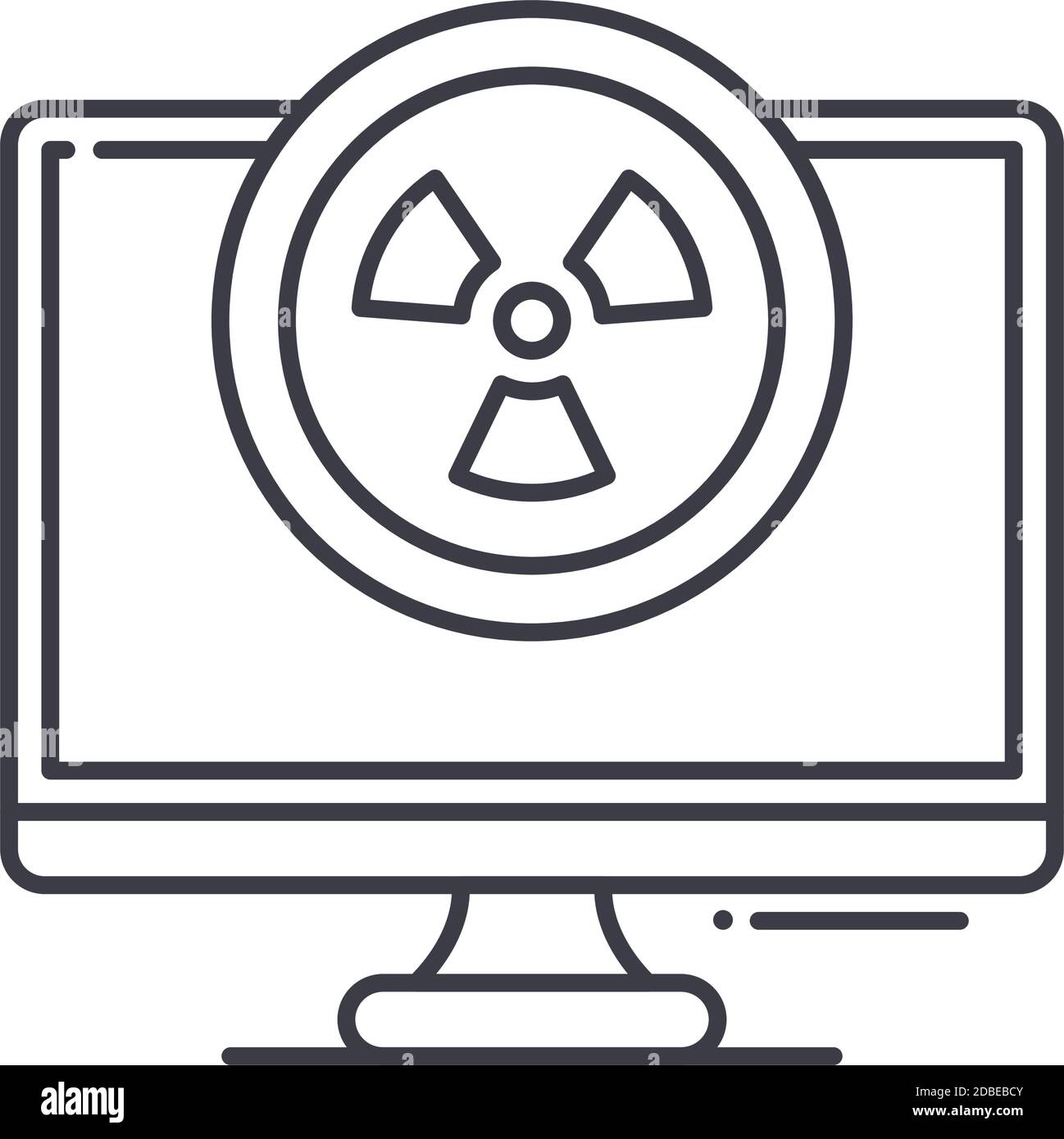 Radiation warning concept icon, linear isolated illustration, thin line ...
