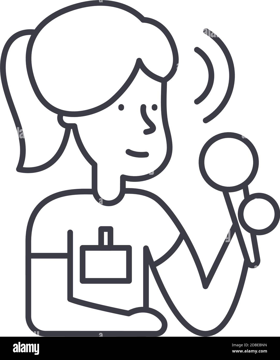 Journalist icon, linear isolated illustration, thin line vector, web ...