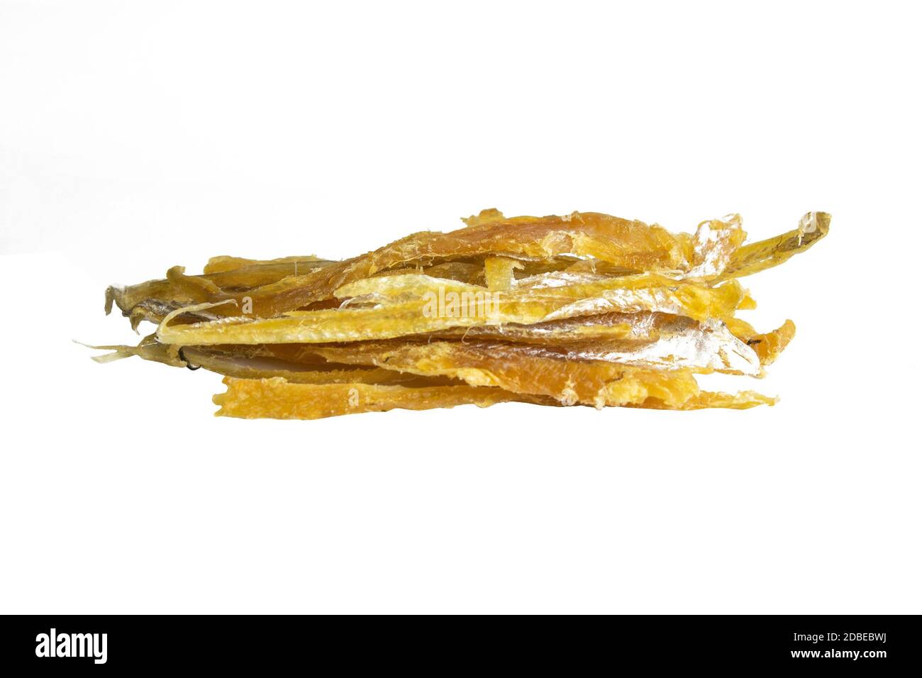 Dried tuna fillet isolated on white background. Snack on fish with beer ...