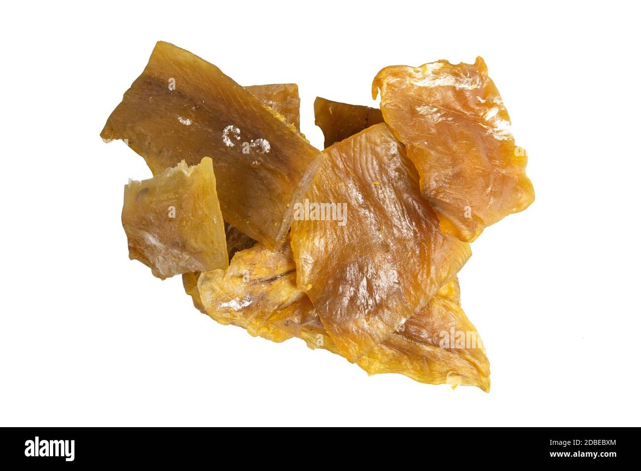 Dried catfish fillet isolated on a white background. Snack on fish with ...