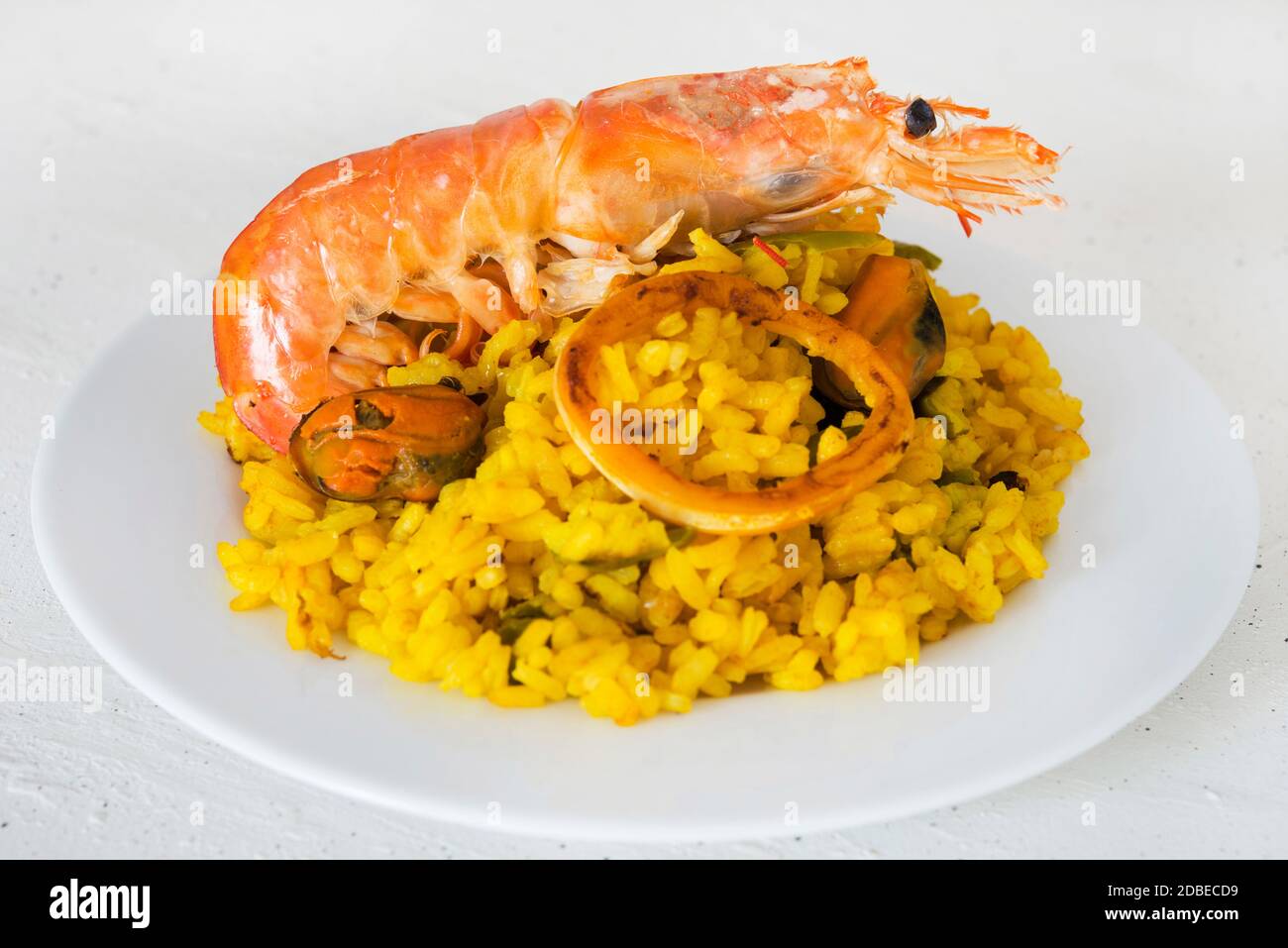 Paella typical spanish food in granite background Stock Photo - Alamy