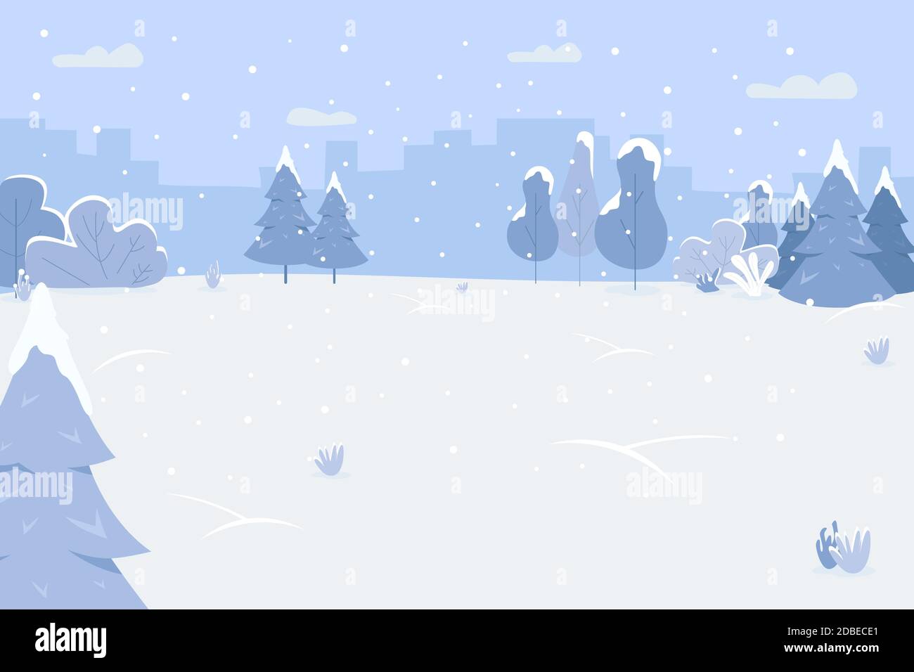 Snow urban park Stock Vector Images - Alamy