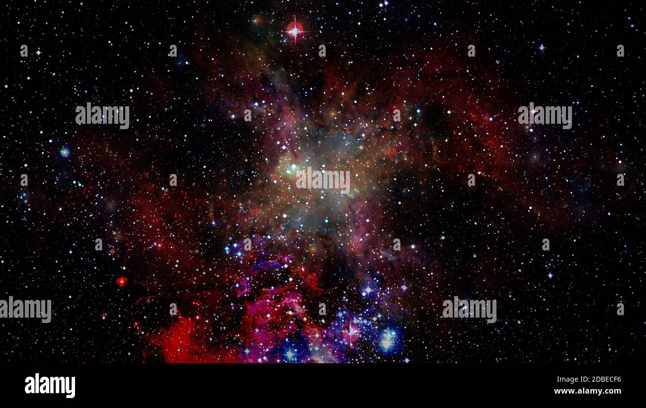 Deep space art. Nebulas, galaxies and stars in beautiful composition ...