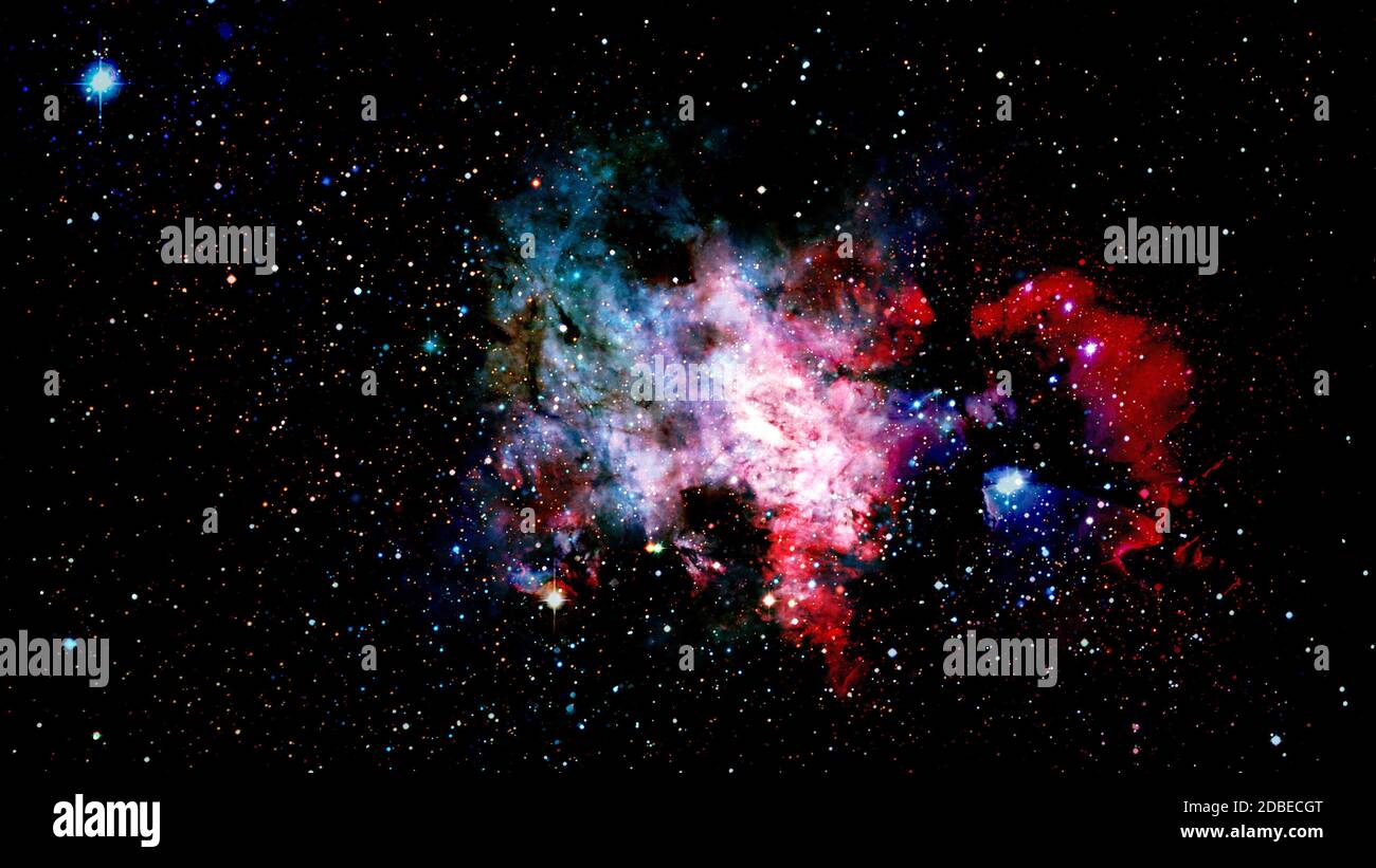 Deep space art. Nebulas, galaxies and stars in beautiful composition ...