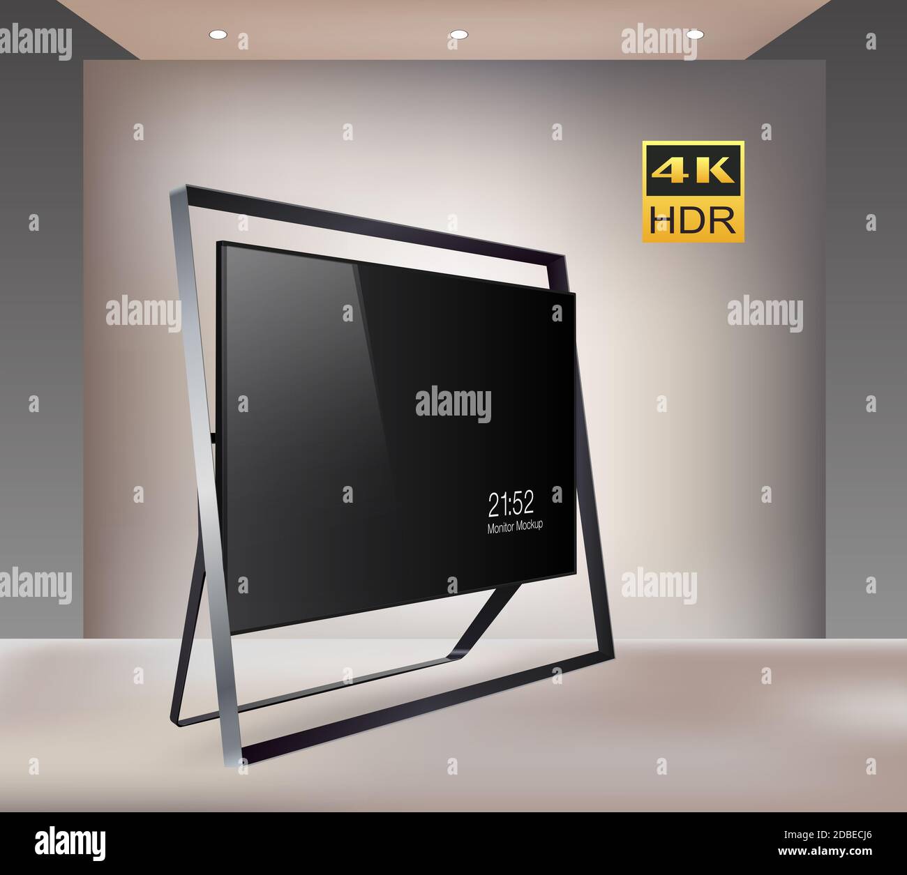 Next generation smart LED 4K TV in enlighten studio background, mock-up ...