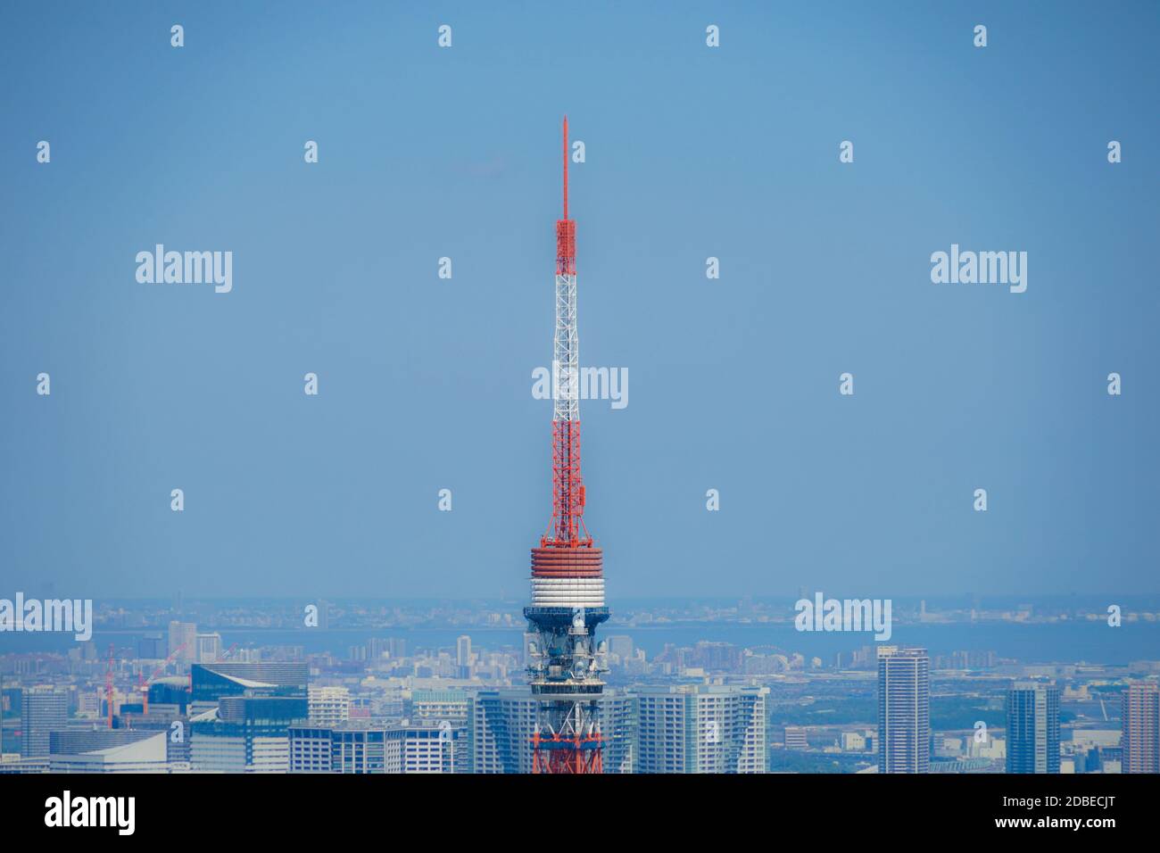 Tokyo Tower and urban landscape. Shooting Location: Tokyo metropolitan ...