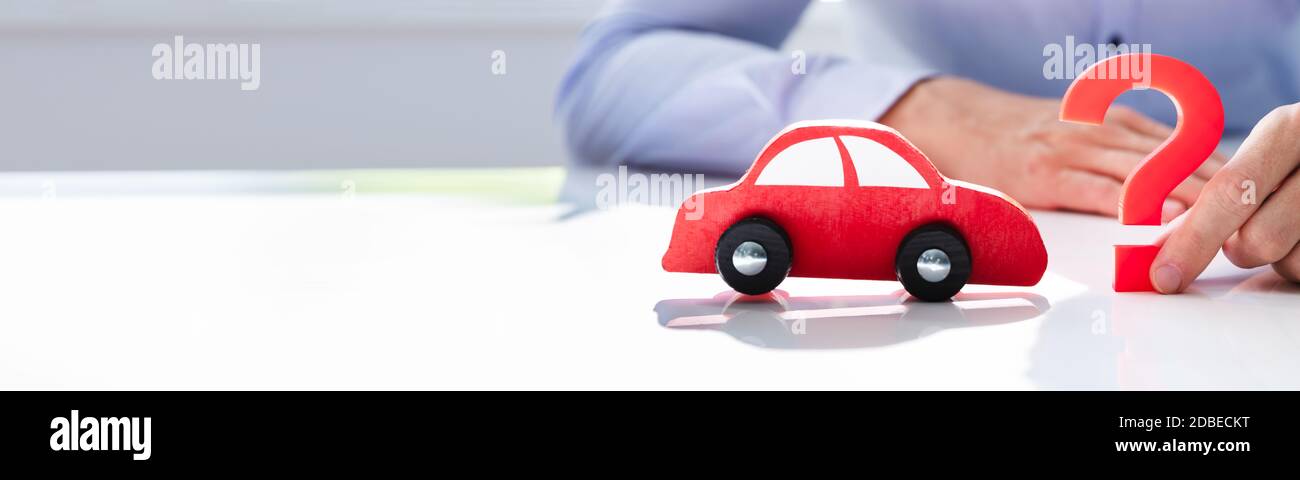 Your Car Covered Insurance Question Mark Concept Stock Photo - Alamy