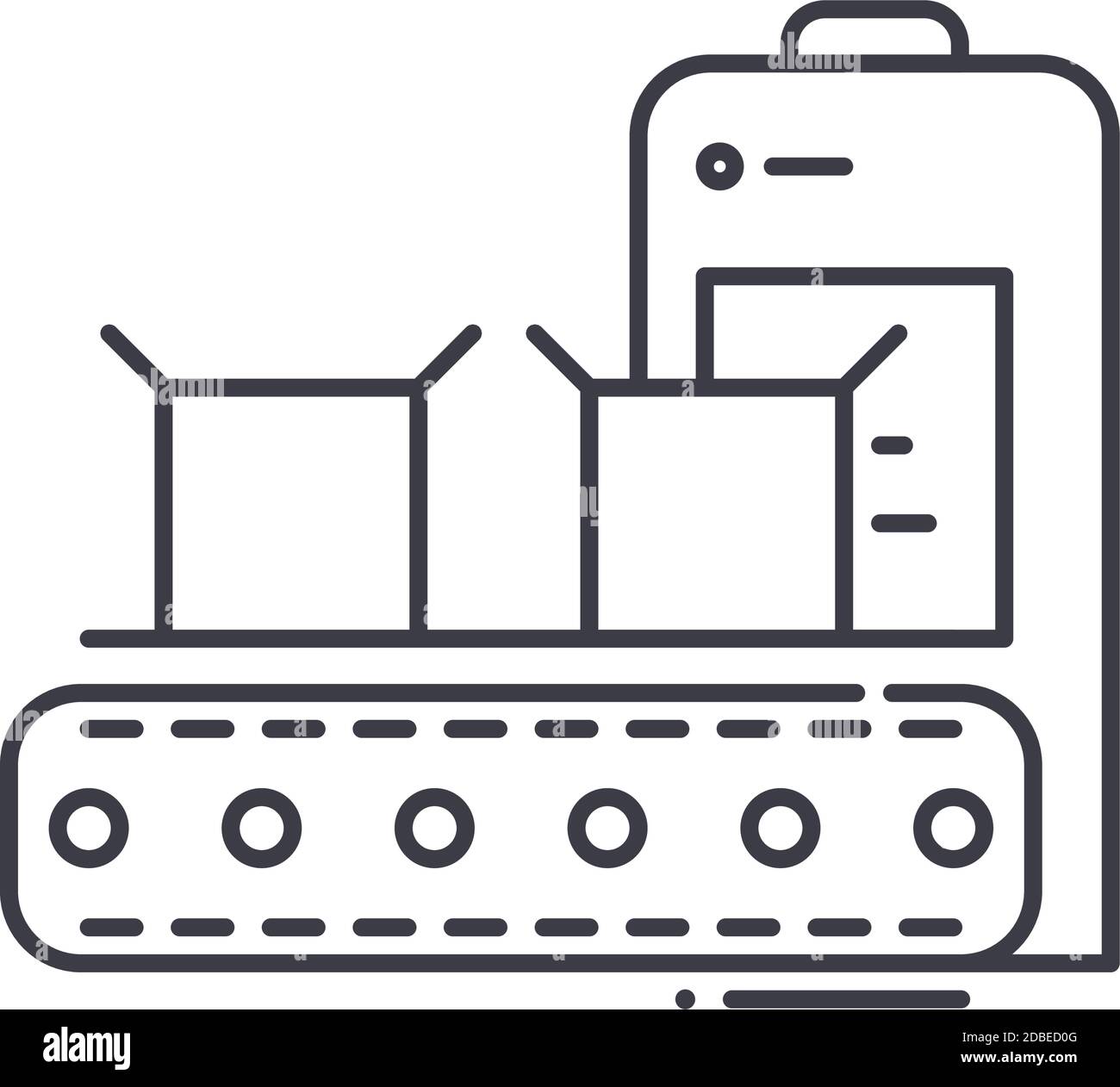 Production line icon, linear isolated illustration, thin line vector ...