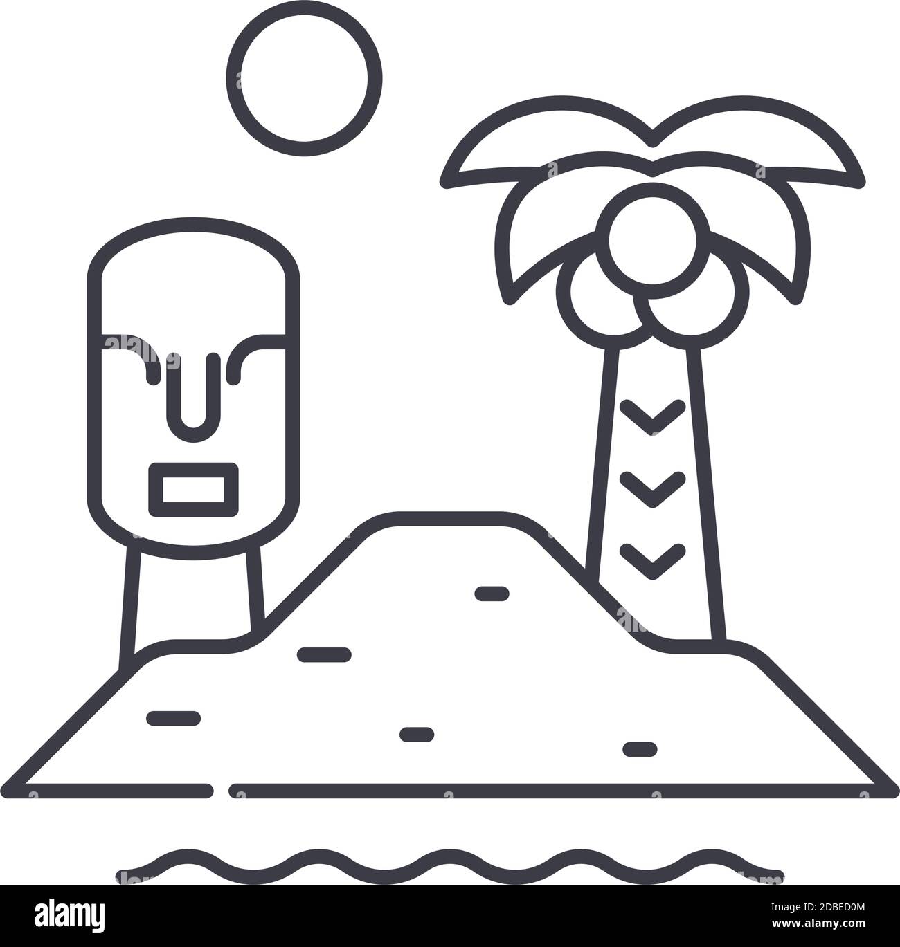 Island icon, linear isolated illustration, thin line vector, web design ...