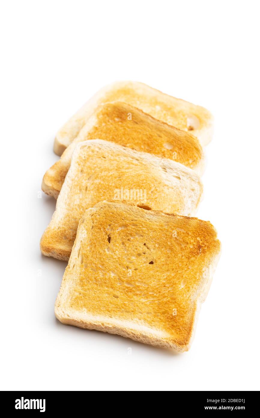 Roasted toast bread isolated on white background Stock Photo - Alamy