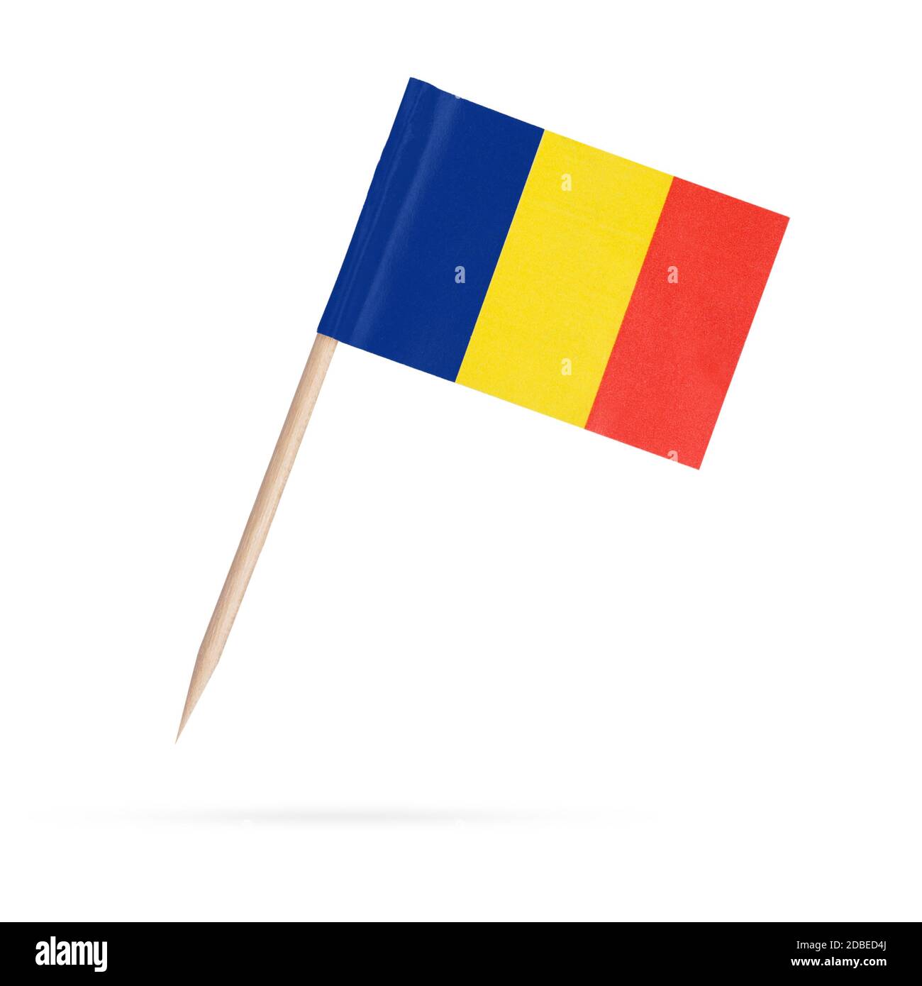 Miniature paper flag Romania. Isolated Romanian toothpick flag pointer ...