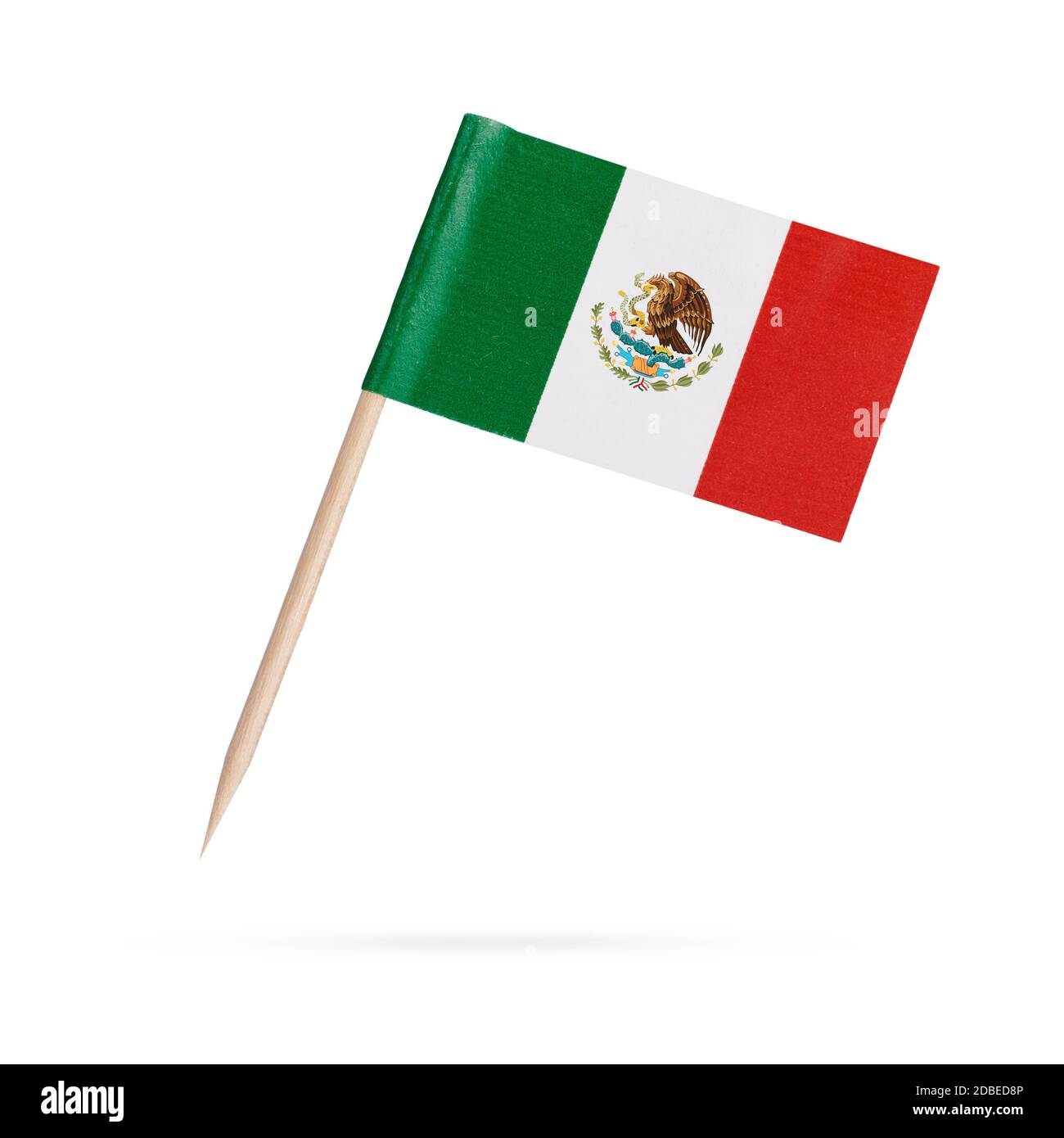 Miniature paper flag Mexico. Isolated Mexican toothpick flag pointer on ...