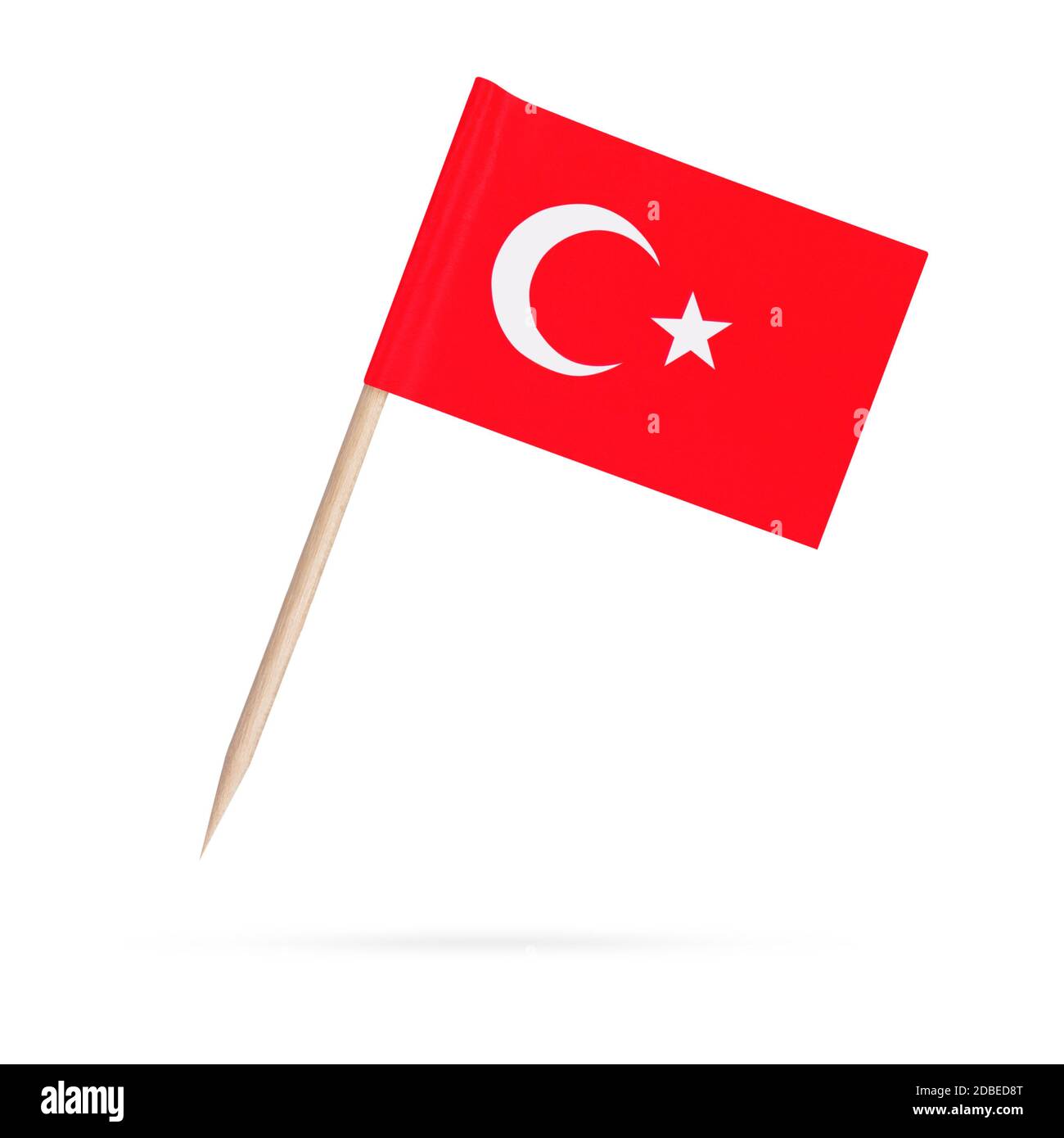 Miniature paper flag Turkey. Isolated Turkeys toothpick flag pointer on ...