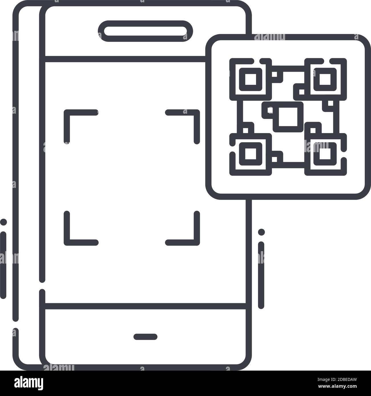Qr code icon, linear isolated illustration, thin line vector, web ...