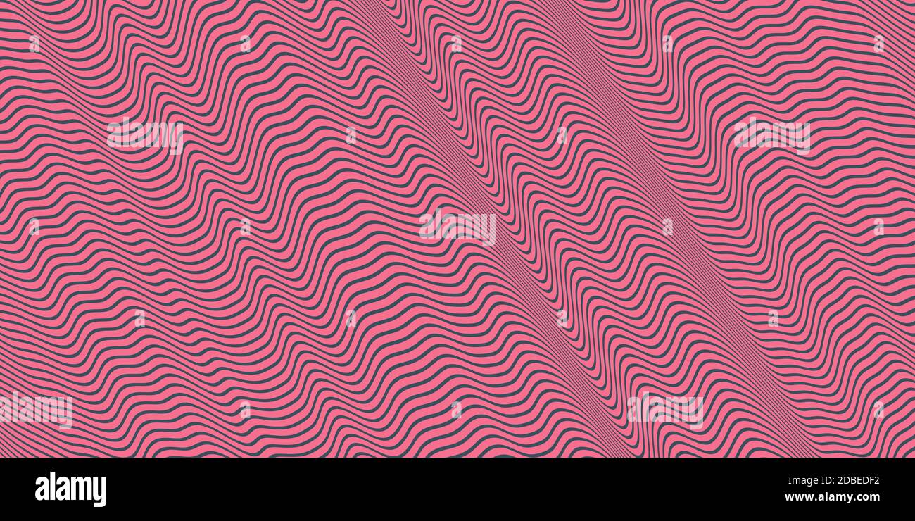 Pink Seamless Hypnotic Waves Background. Stylish Colorful Ripples ...
