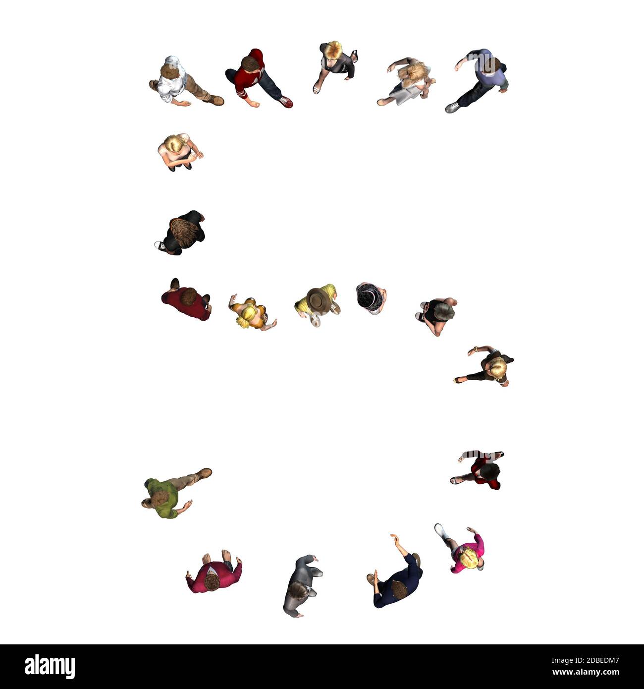 people - arranged in number 5 - top view without shadow Stock Photo - Alamy