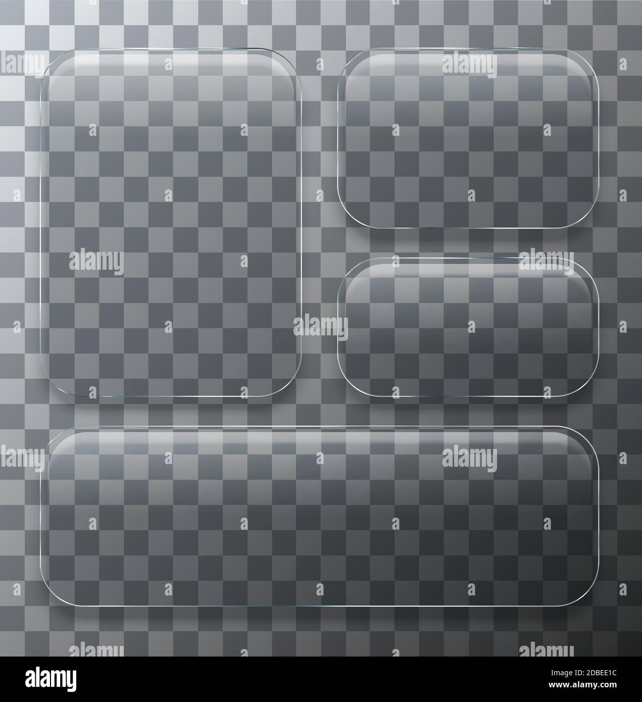 Vector modern transparent glass plates set on sample background Stock ...