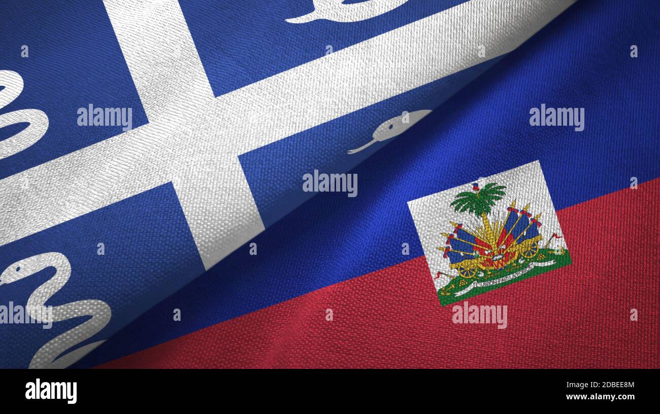 Martinique snake and Haiti two flags textile cloth, fabric texture ...
