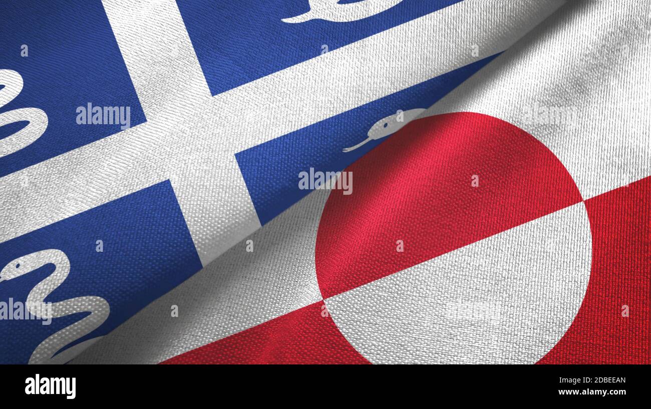 Martinique snake and Greenland two flags textile cloth, fabric texture ...