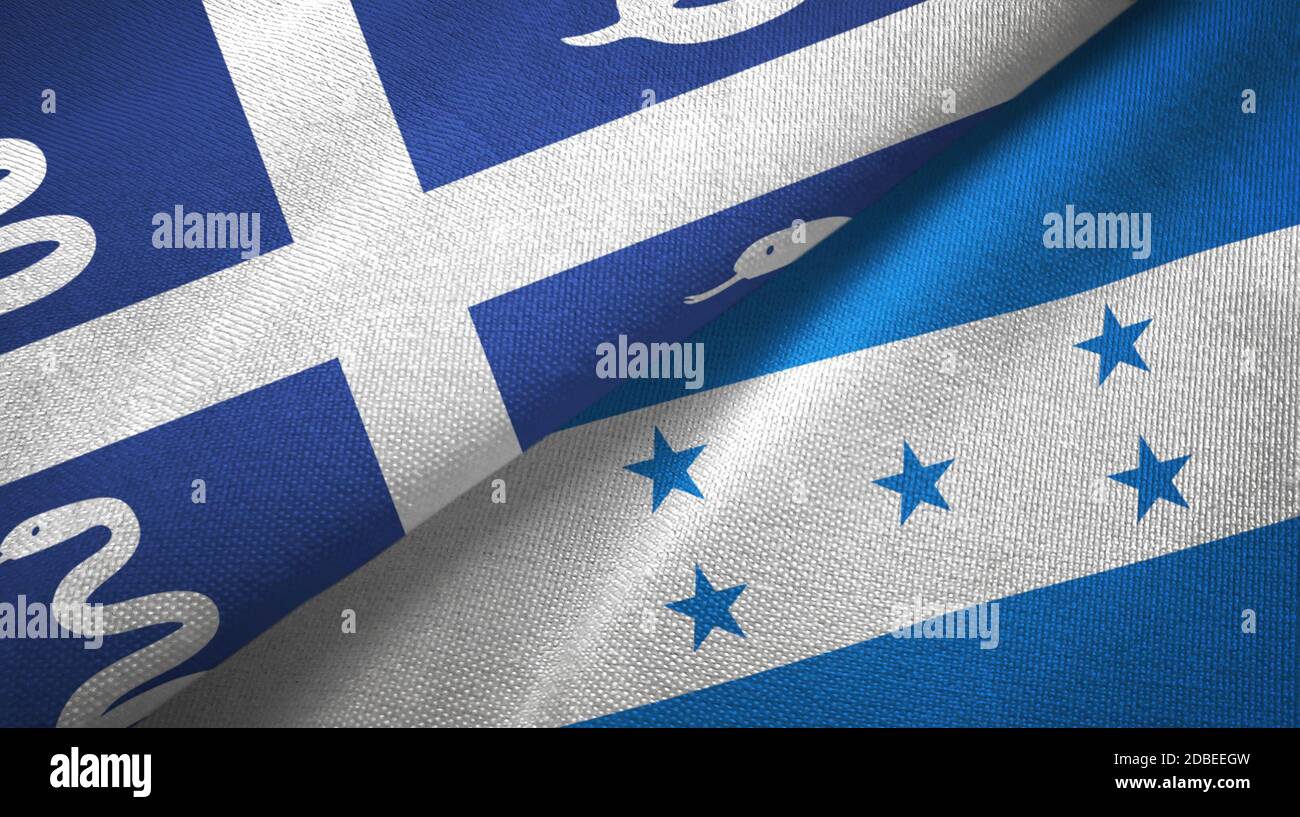 Martinique snake and Honduras two flags textile cloth, fabric texture ...