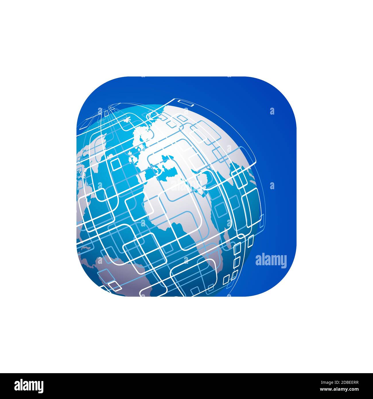 Vector modern techology icon on white background. global world backdrop ...