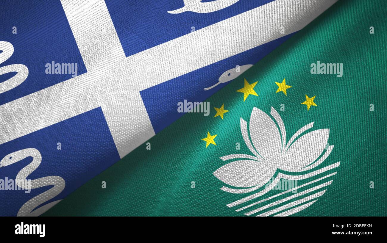Martinique snake and Macau two flags textile cloth, fabric texture ...