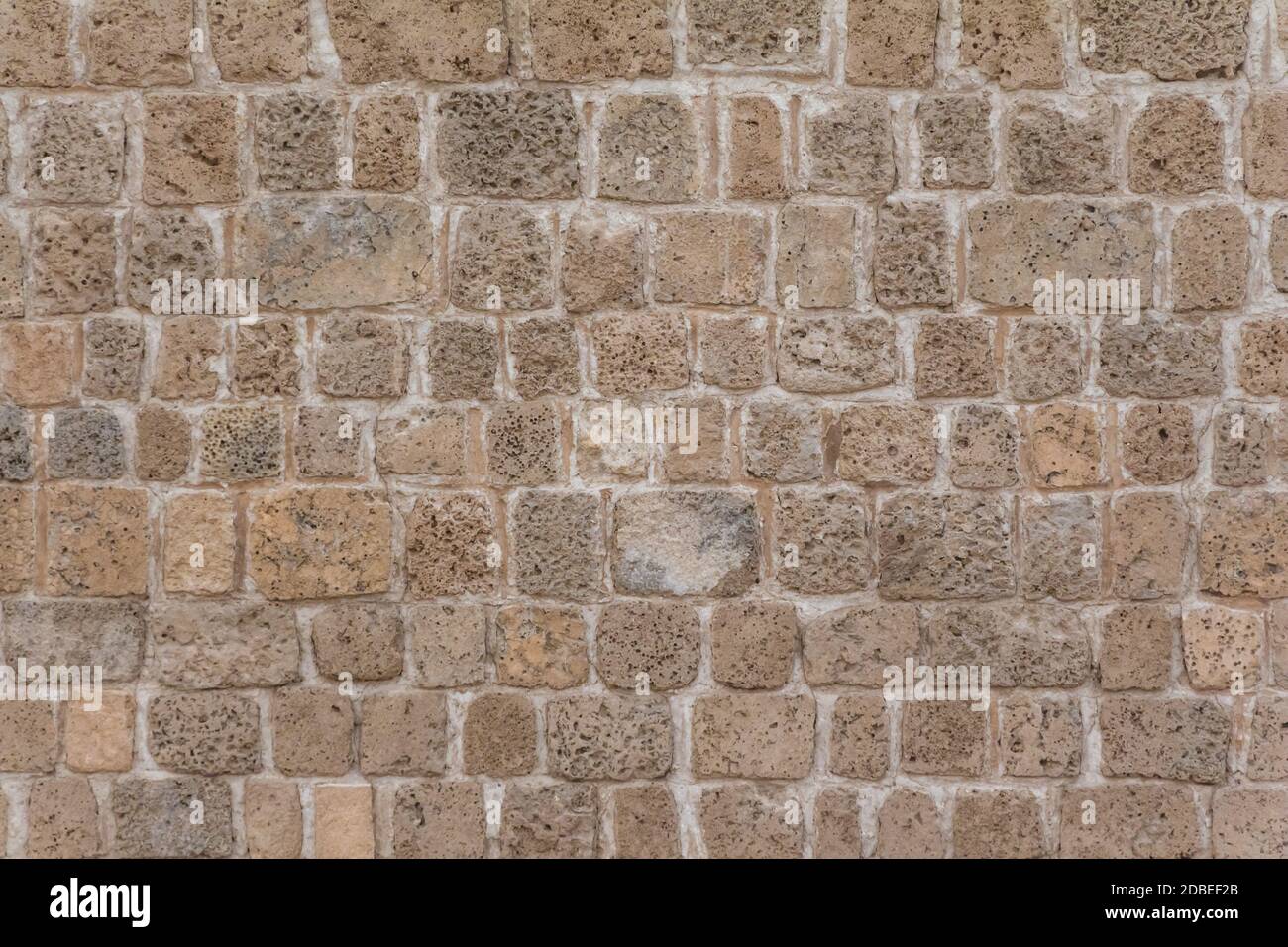 Brickwork with individual craft bricks pattern. Strong manual work ...