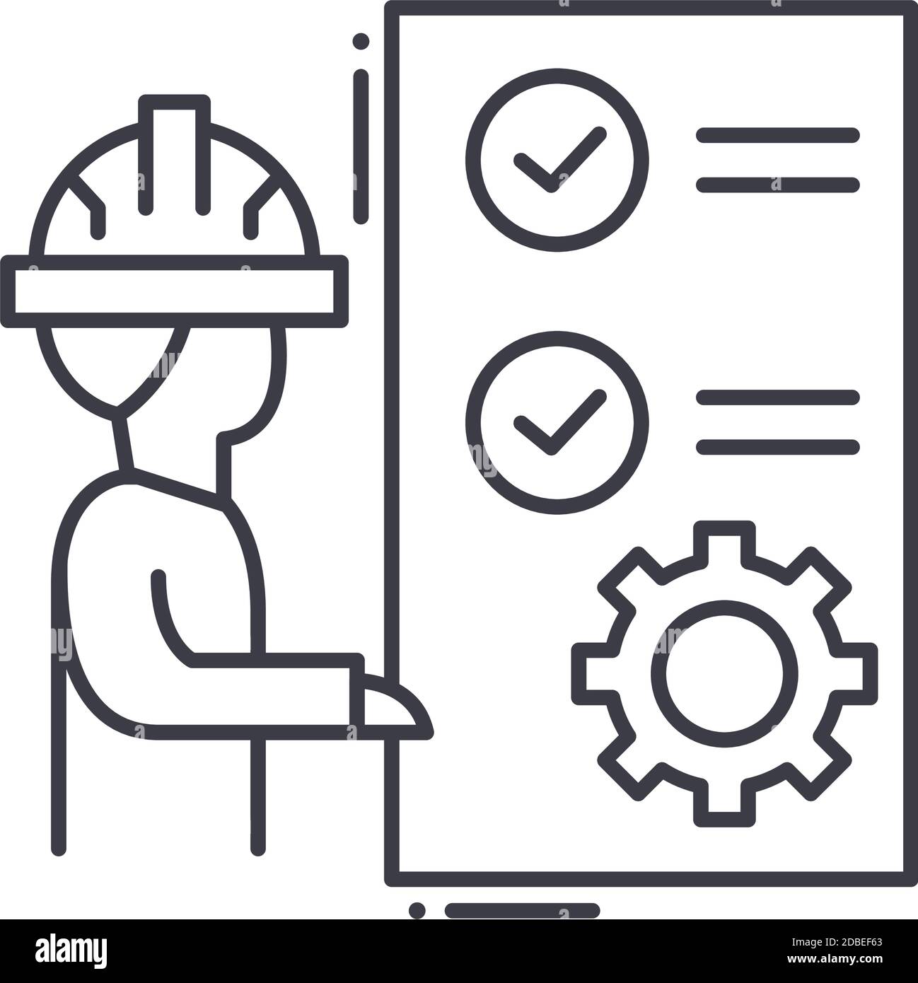 Production plan icon, linear isolated illustration, thin line vector ...