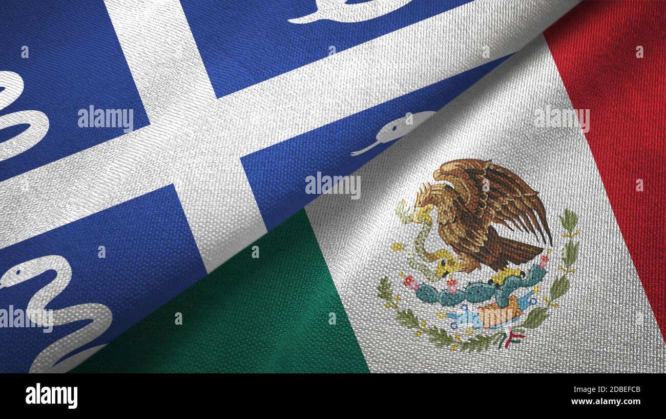 Martinique snake and Mexico two flags textile cloth, fabric texture ...