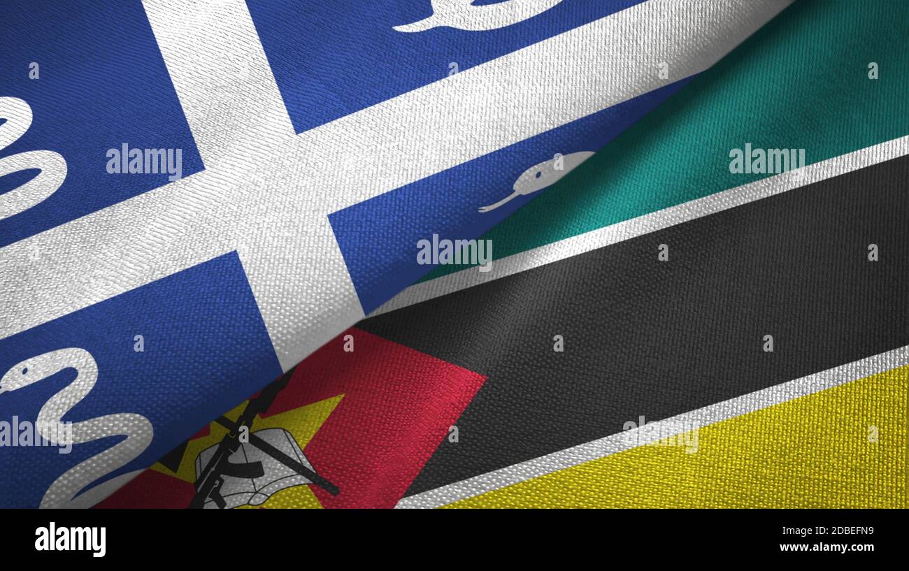 Martinique snake and Mozambique two flags textile cloth, fabric texture ...