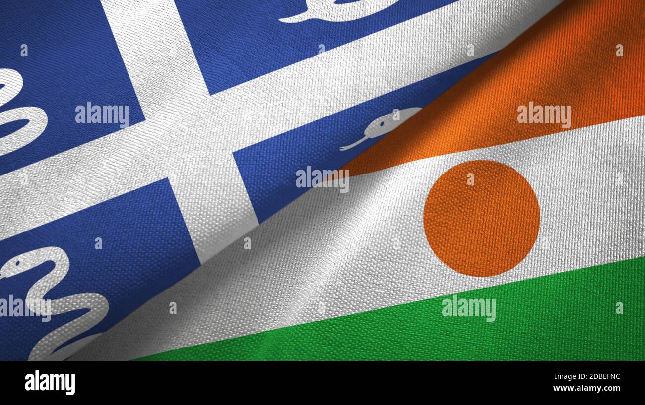 Martinique snake and Niger two flags textile cloth, fabric texture ...