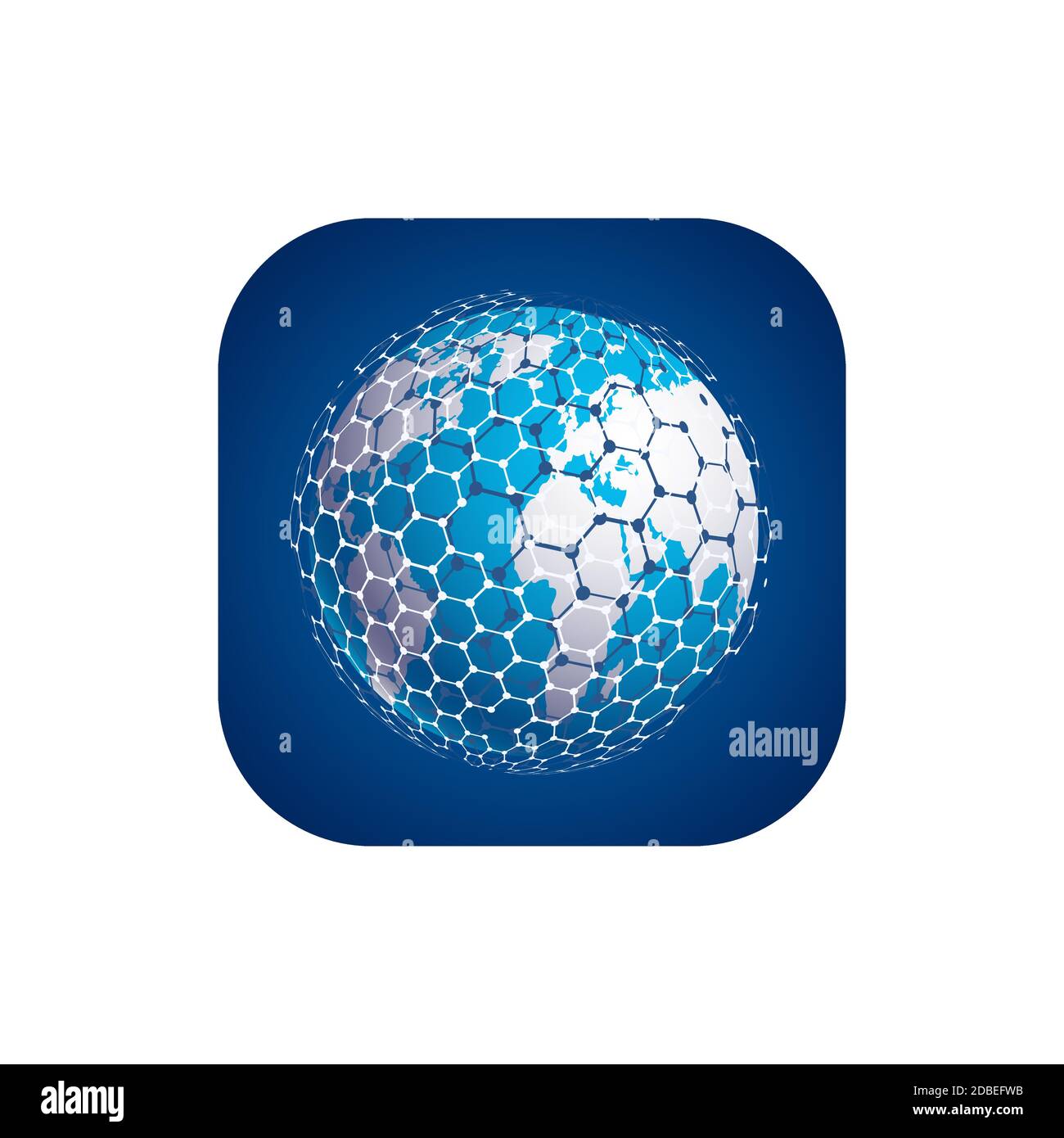 Vector modern techology icon on white background. global world backdrop ...