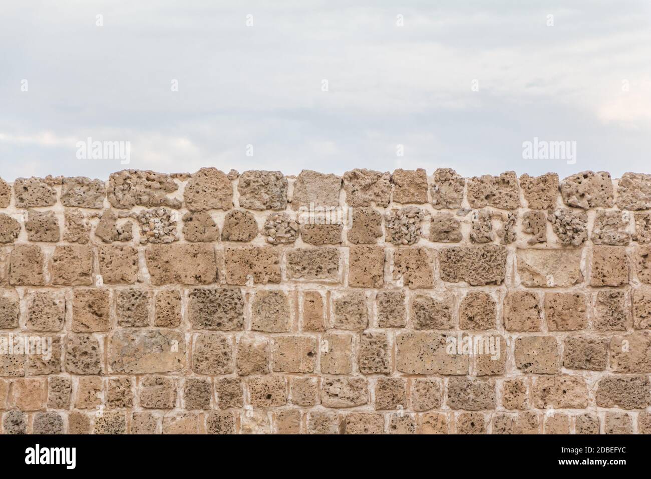 Brickwork with individual craft bricks pattern. Strong manual work ...