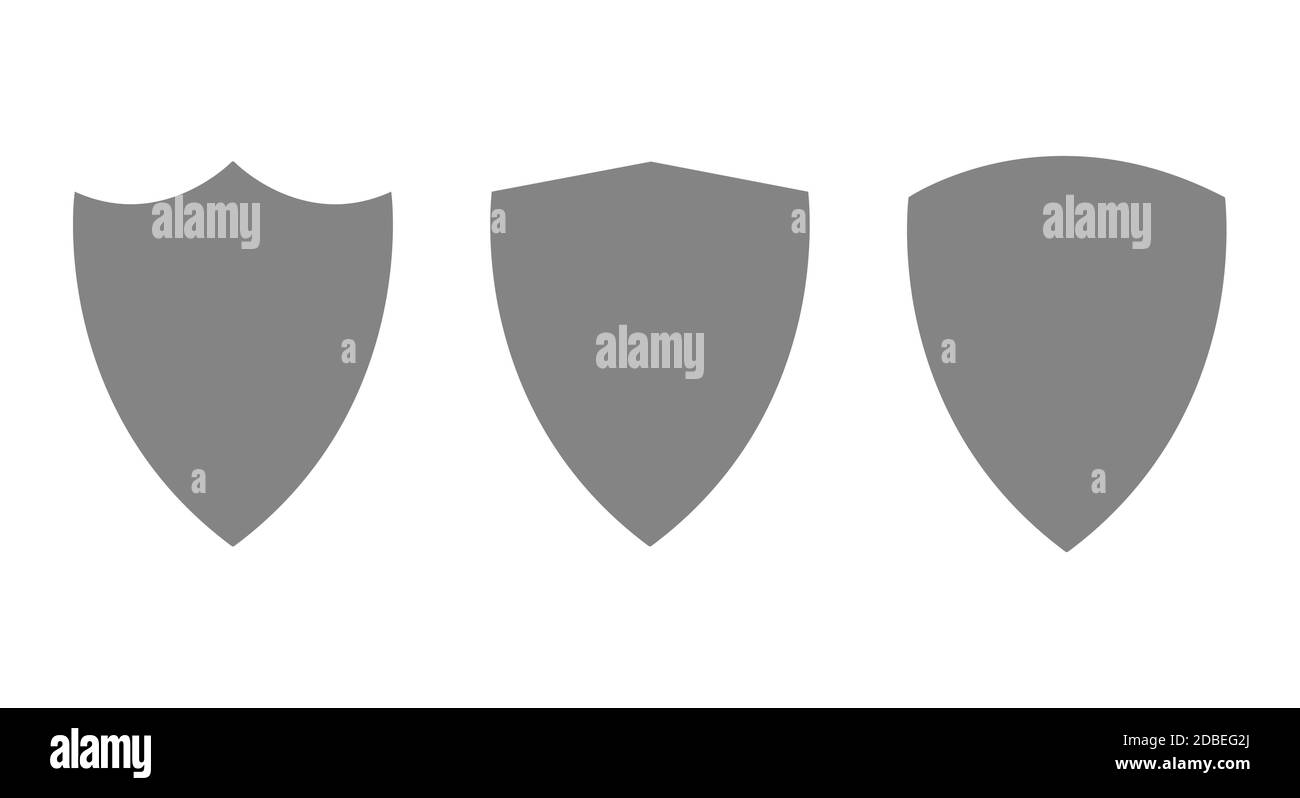 Vector modern guard shield icons set, security logo on white background ...