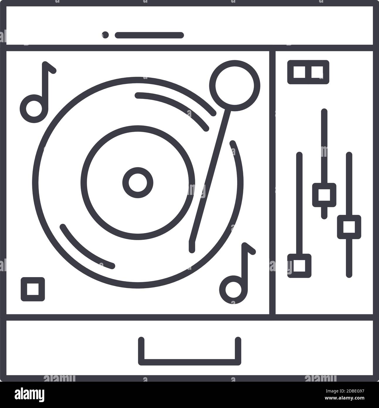 Record icon, linear isolated illustration, thin line vector, web design ...