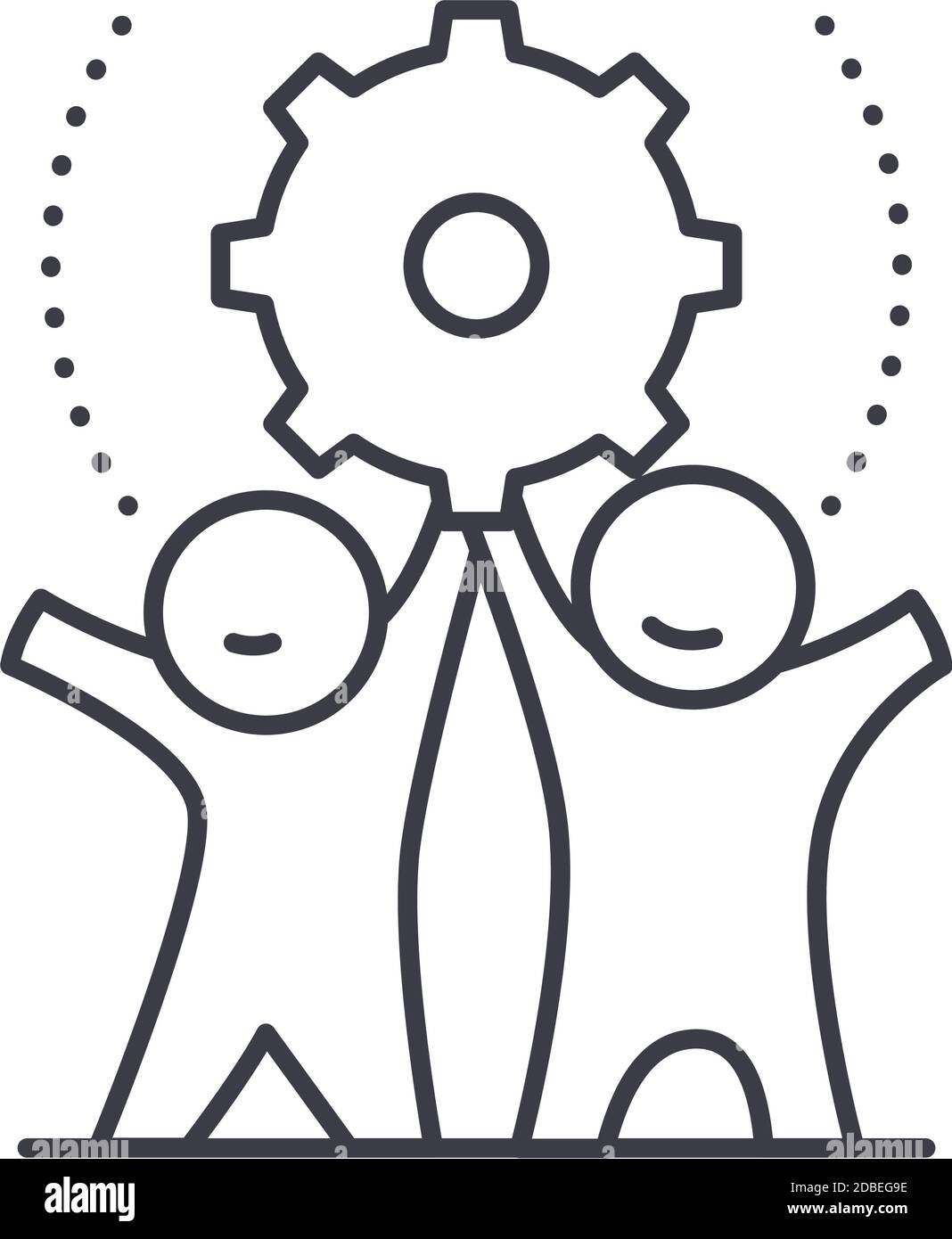 Production wheel icon, linear isolated illustration, thin line vector ...