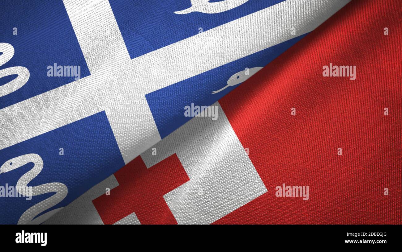 Martinique snake and Tonga two flags textile cloth, fabric texture ...